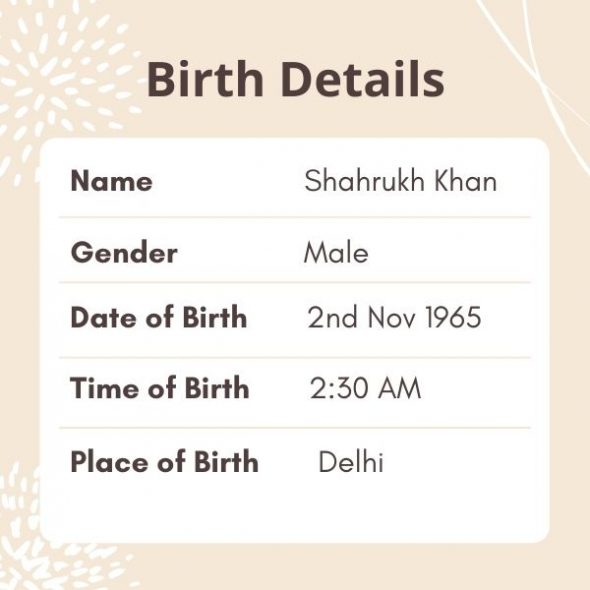 Shahrukh Khan Horoscope Analysis | Know the Reason Behind His Super ...